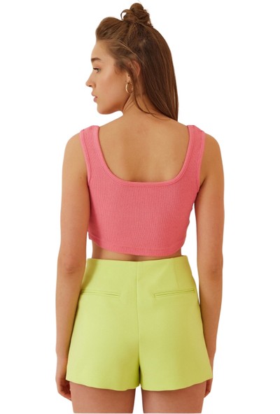 Hüseyin Mert Karakuş Crop Kadın Fitilli Örme Crop Hüseyin Mert Karakuş Crop Kadın Fitilli Örme Crop