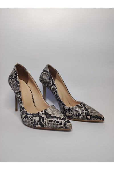 Suni Yılan Derisi Sivri Burunlu Kadın Stiletto