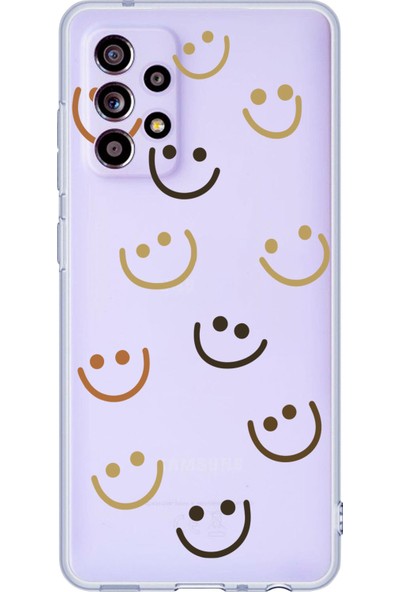 Samsung A52 ile Uyumlu Smiley Tasarımlı Şeffaf Silikon Telefon Kılıfı Samsung A52 ile Uyumlu Smiley Tasarımlı Şeffaf Silikon Telefon Kılıfı