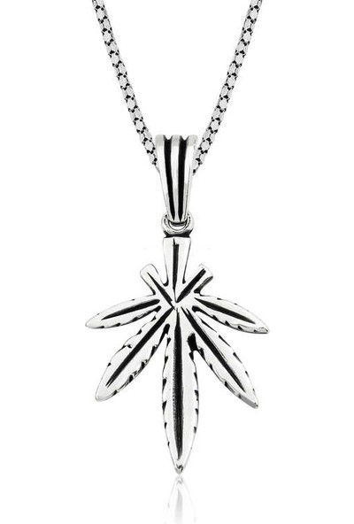 Gümüş Çınar Yaprağı Kolye