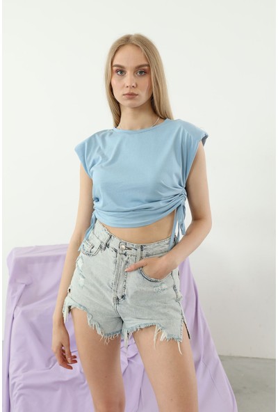 Foremia Vatkalı T-Shirt-Mavi