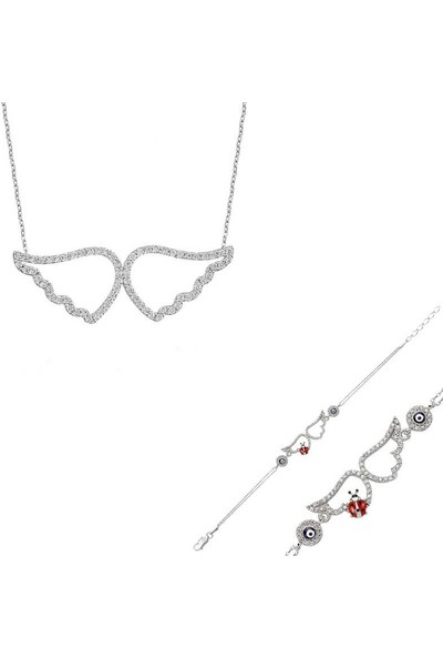 Gümüş Melek Kanadı Bayan Set