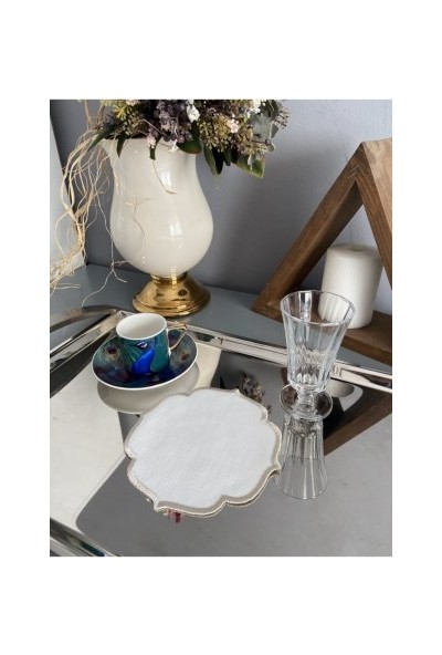 Lilies Atelier Taş Rengi 6 Adet Nakışlı Kokteyl Sunum Peçetesi Luxury Lilies Atelier Taş Rengi 6 Adet Nakışlı Kokteyl Sunum Peçetesi Luxury