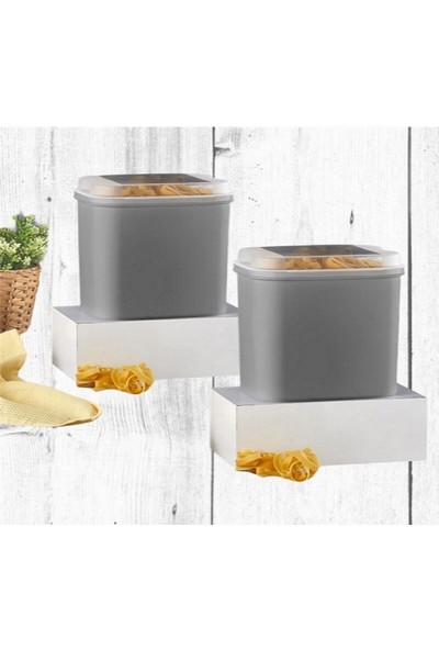 Vip Ahmet 2 Adet 10 Litre Gri Un ve Bakliyat Kabı