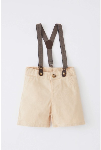 DeFacto Erkek Bebek Regular Fit Esnek Bel Twill Askılı ŞORT Y2501A222SM