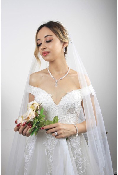 BIRINCI1926 925 Ayar Gümüş Kadın Çiçek Taşlı Inci Set