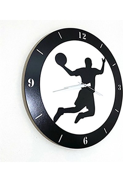 Ahşap Basketbol Temalı Ahşap Duvar Saati