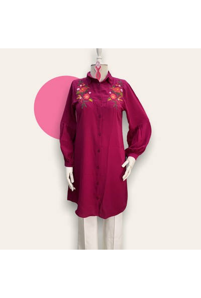 Lrf Renkli Çiçekli Tunik Gömlek S - Mor