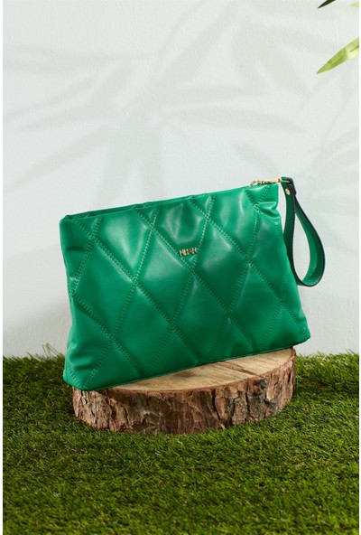 Nihan Clutch Çanta Benetton Yeşili