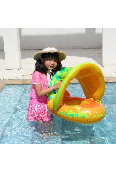 Tente Yeşil Bebek Karikatür Hayvan Yüzme Yüzüğü