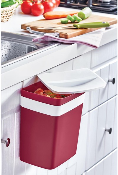 Doreline Dolap Kapağı 5 Lt Askılı Çöp Kovası Kırmızı, Kapaklı Çöp Kovası Doreline Dolap Kapağı 5 Lt Askılı Çöp Kovası Kırmızı, Kapaklı Çöp Kovası