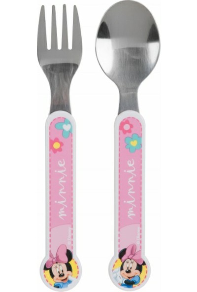 Kbobaby Disney Minnie Mouse Favori Çocuk Çatal Kaşık Seti