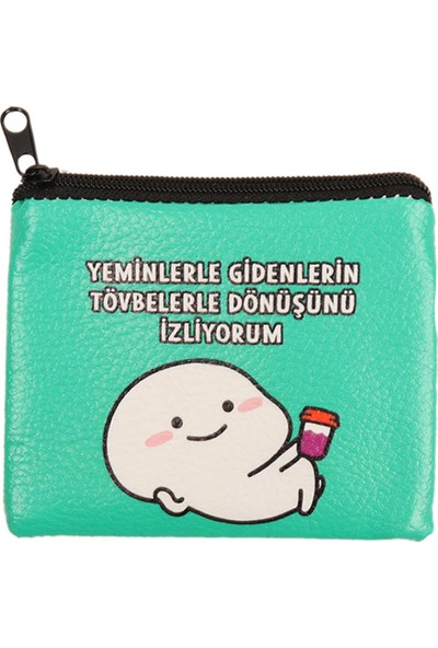 Cetinaccessories Yeminlerle Gidenlerin Tasarım Süet Bozuk Para Cüzdanı