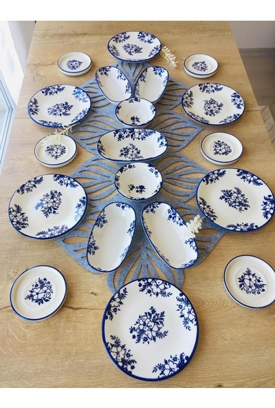 Venüs Home Yasemin Desen 6 Kişilik 19 Parça Çay Tabaklı Kahvaltı Takımı Venüs Home Yasemin Desen 6 Kişilik 19 Parça Çay Tabaklı Kahvaltı Takımı