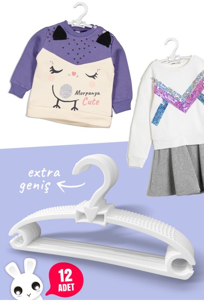Morpanya Bebek Elbise Askısı 12 Adet Bebek Askısı Çocuk Kıyafet Askısı Beyaz Fiyonk Askı Morpanya Bebek Elbise Askısı 12 Adet Bebek Askısı Çocuk Kıyafet Askısı Beyaz Fiyonk Askı