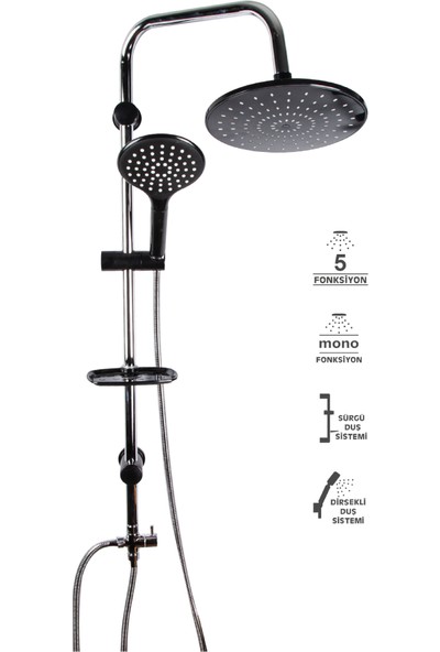 Maxiflow Robot Lizbon Black Duş Seti - 31354