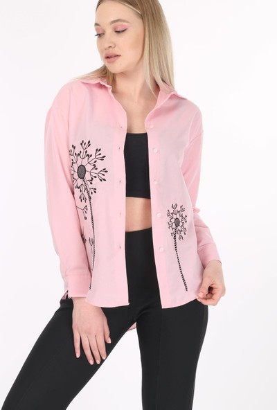 Çiçek Işlemeli Gömlek