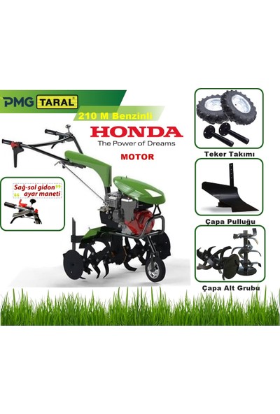 Taral 210 M Honda Gp 200 6.5 Hp 2+1 Şanzımanlı Benzinli Çapa Makinesi + Pulluk + Alt Grup + Teker Taral 210 M Honda Gp 200 6.5 Hp 2+1 Şanzımanlı Benzinli Çapa Makinesi + Pulluk + Alt Grup + Teker