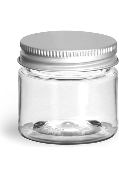 SKS 1/2 Oz Şeffaf Pet Düz Taraflı Kavanozlar, Astarlı Alüminyum Kapaklı