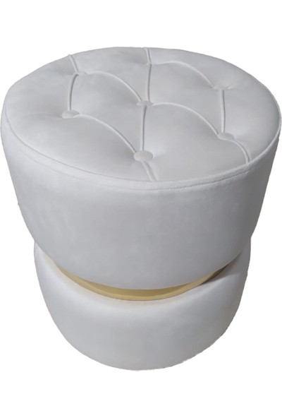 Breda Home Kapitoneli Gold Detaylı Silinebilir Kadife Krem Puf Breda Home Kapitoneli Gold Detaylı Silinebilir Kadife Krem Puf