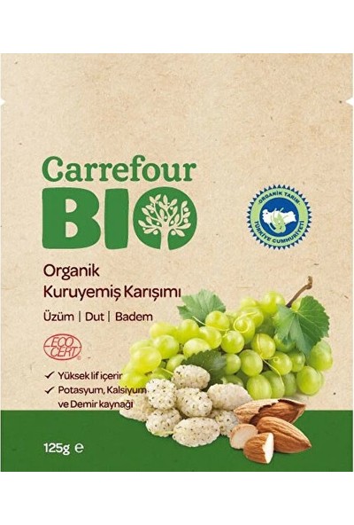 Carrefour Bio Üzüm Badem Dut 125 gr Carrefour Bio Üzüm Badem Dut 125 gr