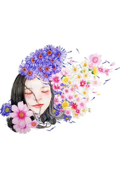 Şekerci Sokağı Çiçek ve Kadın Illüstrasyon Ahşap Poster Şekerci Sokağı Çiçek ve Kadın Illüstrasyon Ahşap Poster