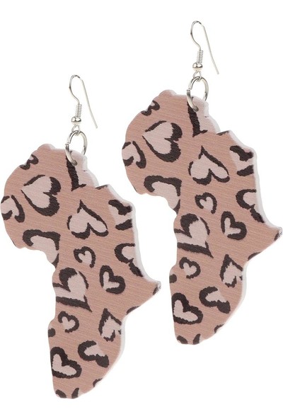 Aling Afrikalı Kadın Ahşap Küpe (Yurt Dışından)