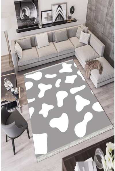 Perla Soft Bambu Kaymaz Tabanlı Modern Yıkanabilir Antibakteriyel Halı ve Yolluk