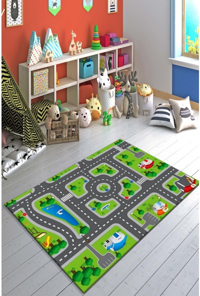 Apree HomePunto Kaymaz Dot Tabanlı Modern Yıkanabilir Antibakteriyel Çocuk Halısı