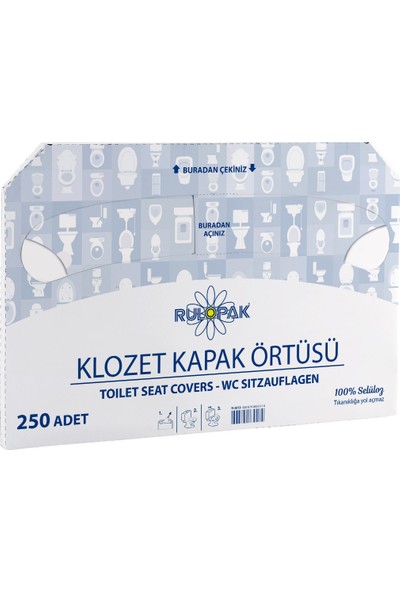 Rulopak Klozet Kapağı Örtüsü Kağıdı 1 x 250'li Paket