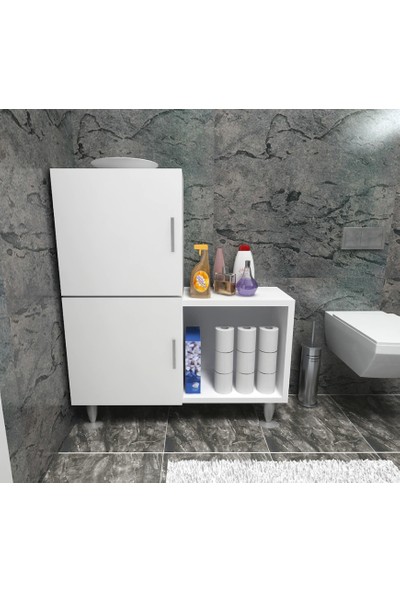 Moonlife 2 Kapaklı L Çok Amaçlı Banyo Dolabı Beyaz Moonlife 2 Kapaklı L Çok Amaçlı Banyo Dolabı Beyaz