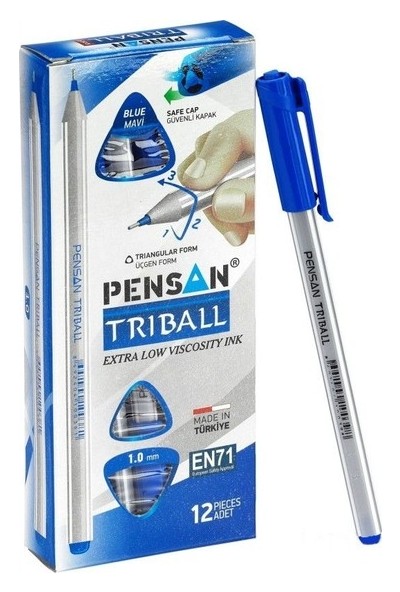PENSAN TÜKENMEZ TRIBALL 1MM MAVİ 12 Lİ 01003 PENSAN TÜKENMEZ TRIBALL 1MM MAVİ 12 Lİ 01003