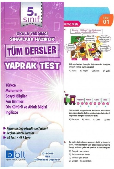 Bulut Eğitim 5. Sınıf Tüm Dersler Yaprak Test Bulut Eğitim 5. Sınıf Tüm Dersler Yaprak Test