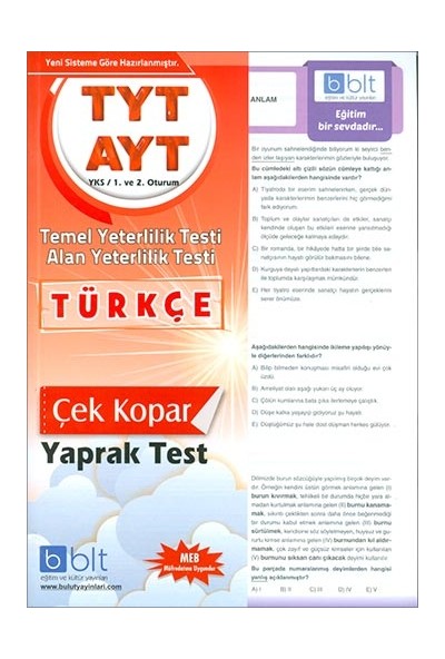 Bulut Eğitim TYT AYT Türkçe Çek Kopar Yaprak Test