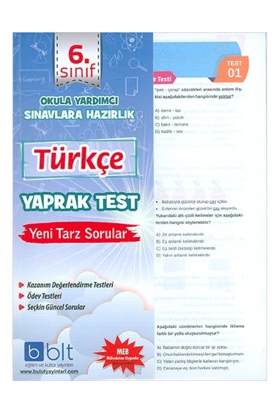 Bulut Eğitim 6. Sınıf Türkçe Çek Kopar Yaprak Test Bulut Eğitim 6. Sınıf Türkçe Çek Kopar Yaprak Test