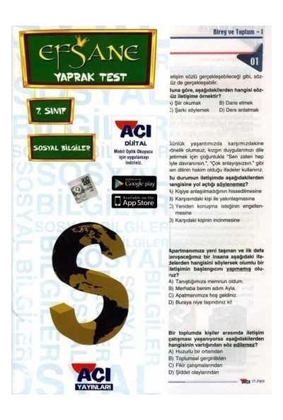 Açı 7. Sınıf Sosyal Bilgiler Çek Kopart Yaprak Test Açı 7. Sınıf Sosyal Bilgiler Çek Kopart Yaprak Test