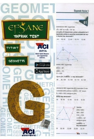 Açı Tyt Ayt Geometri Çek Kopart Yaprak Test Açı Tyt Ayt Geometri Çek Kopart Yaprak Test