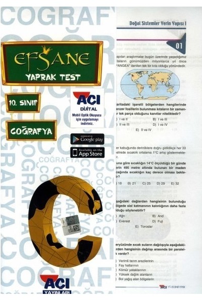 Açı 10. Sınıf Coğrafya Çek Kopar Yaprak Test Açı 10. Sınıf Coğrafya Çek Kopar Yaprak Test