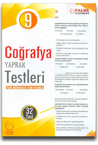 Palme 9. Sınıf Coğrafya Yaprak Test Palme 9. Sınıf Coğrafya Yaprak Test