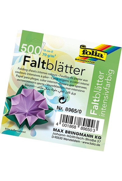 Folia Origami Kağidi 500 Adet 70Gr15Cm