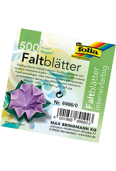 Folia Origami Kağidi 500 Adet 70Gr16Cm