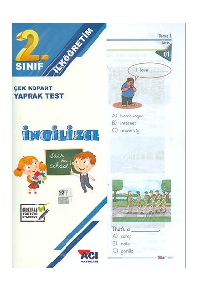 Açı 2. Sınıf İngilizce Çek Kopart Yaprak Test