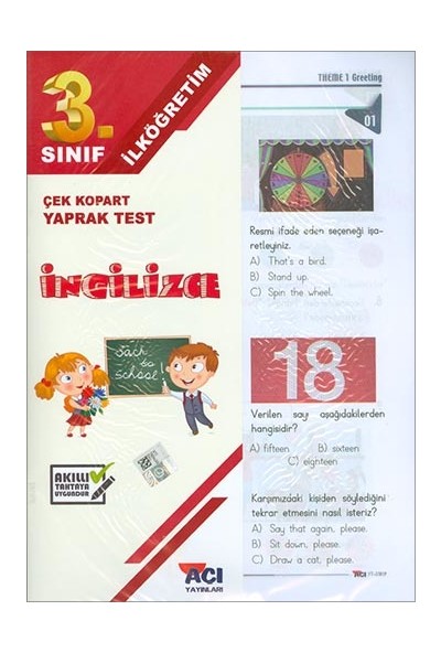 Açı 3. Sınıf İngilizce Çek Kopart Yaprak Test