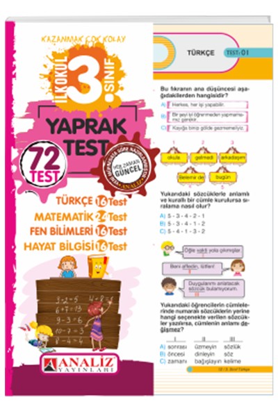 Analiz 3. Sınıf Tüm Dersler Yaprak Test Analiz 3. Sınıf Tüm Dersler Yaprak Test