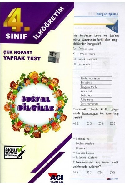 Açı 4. Sınıf Sosyal Bilgiler Çek Kopart Yaprak Test Açı 4. Sınıf Sosyal Bilgiler Çek Kopart Yaprak Test