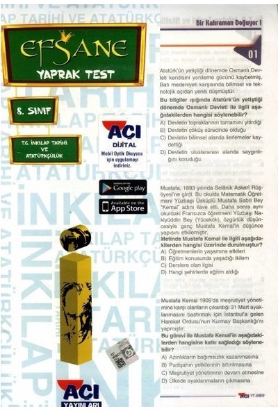 Açı 8. Sınıf İnkılap Tarihi Ve Atatürkçülük Çek Kopart Yaprak Test Açı 8. Sınıf İnkılap Tarihi Ve Atatürkçülük Çek Kopart Yaprak Test