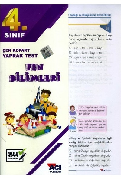 Açı 4. Sınıf Fen Bilimleri Çek Kopart Yaptak Test