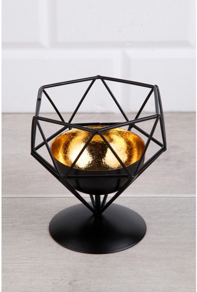 Queen's Kitchen Retro Lüx Metal İçi Altın Lüx Şamdan Queen's Kitchen Retro Lüx Metal İçi Altın Lüx Şamdan