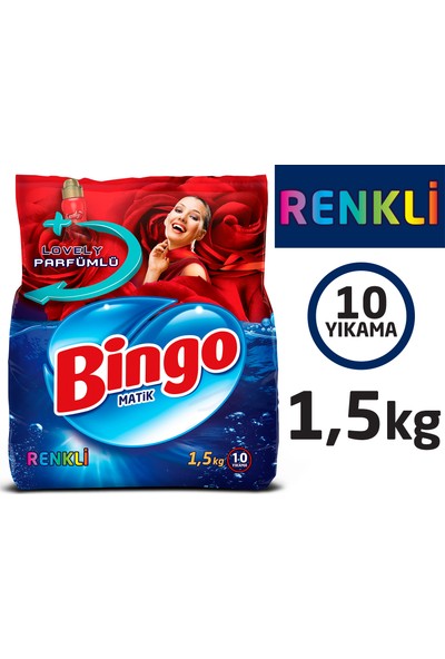 Bingo Renkli Toz Çamaşır Deterjanı 1,5 Kg Bingo Renkli Toz Çamaşır Deterjanı 1,5 Kg