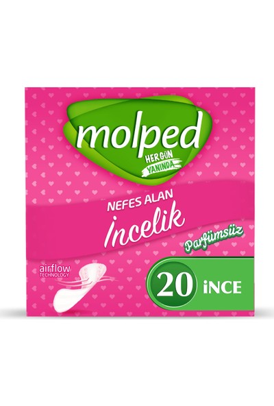 Molped Her Gün Ferahlık Günlük Ped 20'Li Molped Her Gün Ferahlık Günlük Ped 20'Li